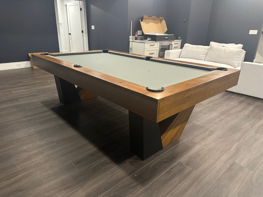 American Heritage Billiards Annex 8' Slate Table in Brushed Walnut — Luxe Game Tables