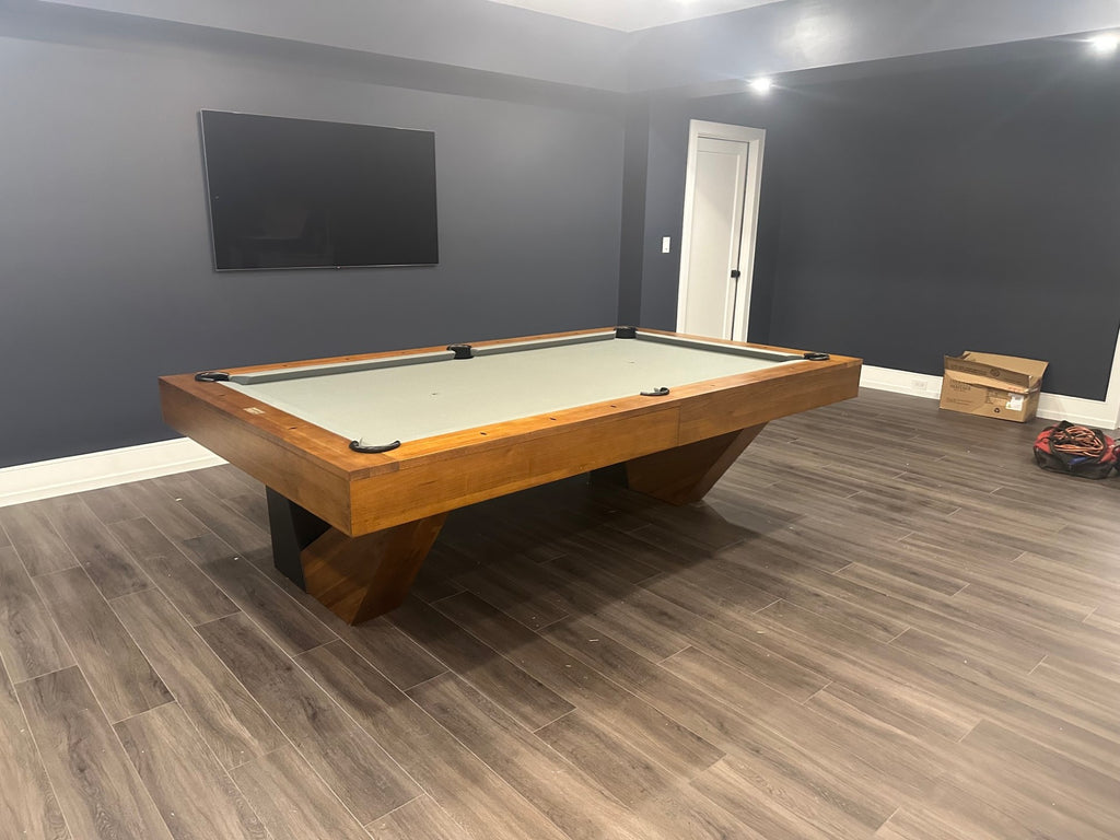 American Heritage Billiards Annex 8' Slate Table in Brushed Walnut — Luxe Game Tables