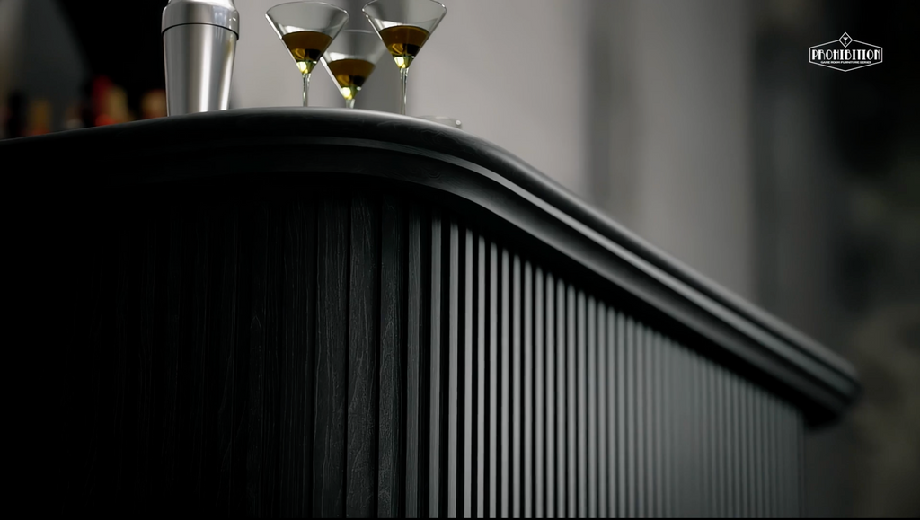 RAM Game Room Prohibition 84" Cocktail Bar - Black — Luxe Game Tables