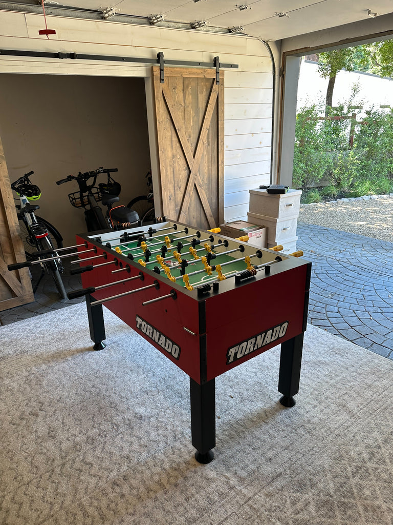 Tornado T-3000 Competition Foosball Table in Crimson Red — Luxe Game Tables
