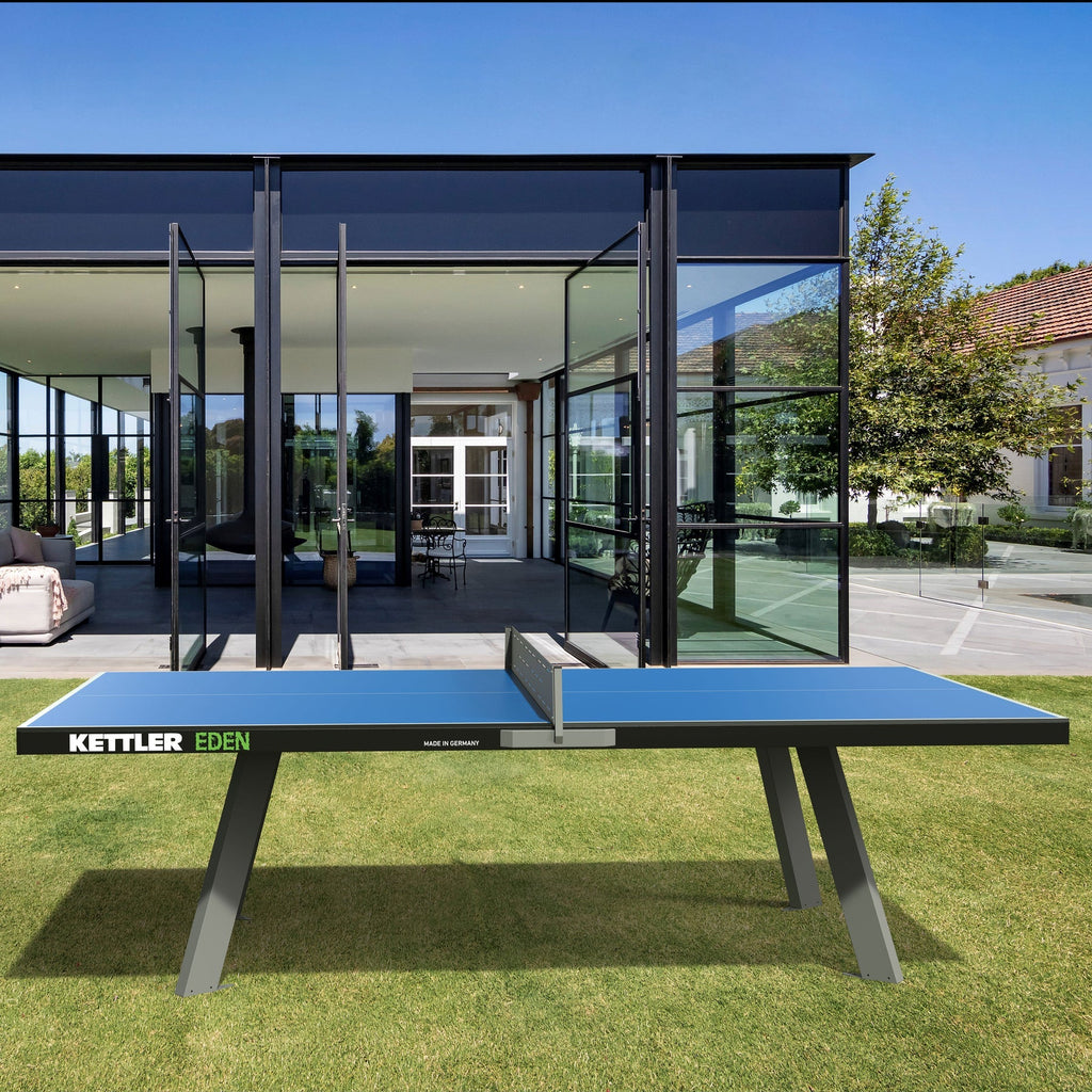 Kettler Eden TT Outdoor Tennis Table in Blue — Luxe Game Tables