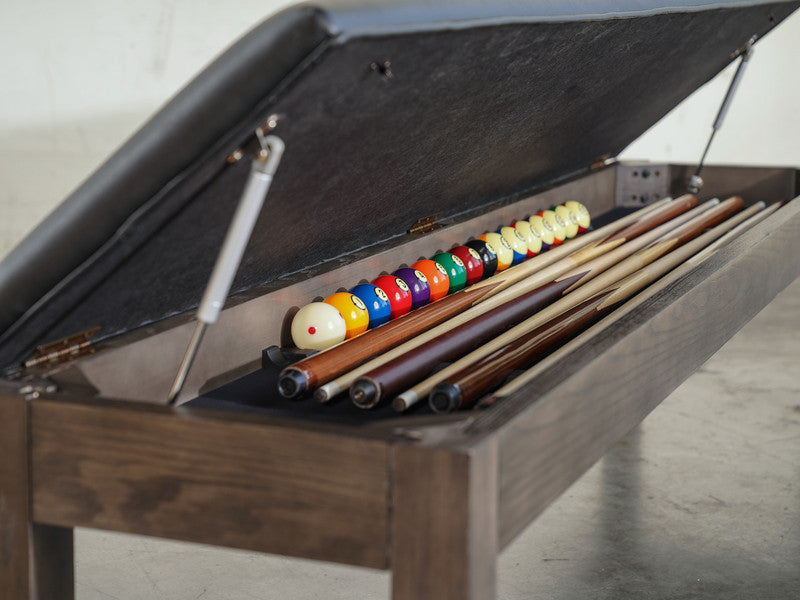 Nixon CrissyCross 8' Slate Pool Table in Brownwash Finish w/ Dining To ...